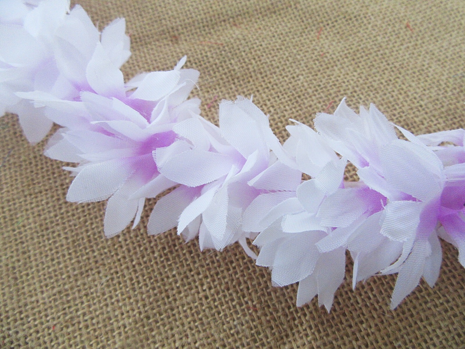 2x 12Pcs Green or Purple Hawaiian Dress Party Flower Leis/Lei Petal 6cm ...