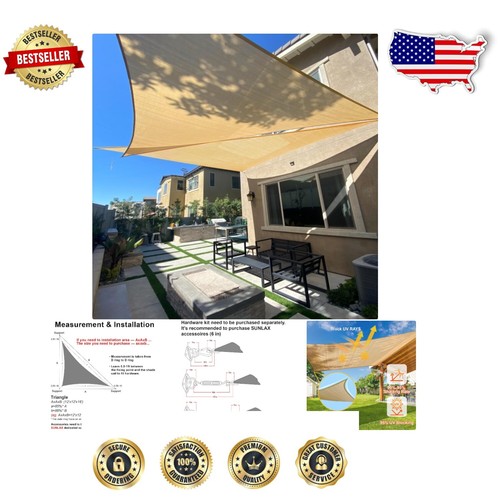 Custom Size Sand Sun Shade Sail - Stylish and Functional Outdoor Canopy ...