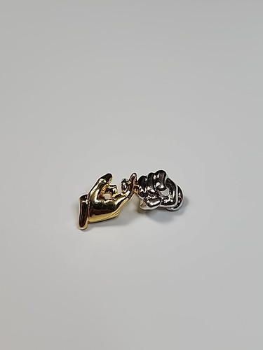 Hands With Fingers Interlocked Lapel Pin Silver & Gold Color Metal | eBay
