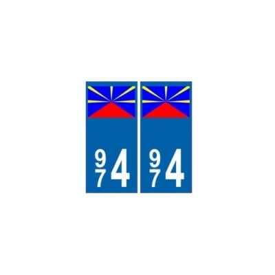 974 La Réunion autocollant plaque logo drapeau triangle - armoiries ...