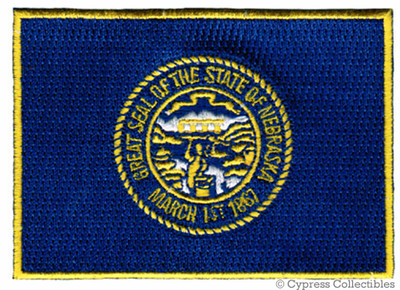 NEBRASKA STATE FLAG PATCH embroidered iron-on EMBLEM NE applique ...