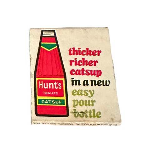 Hunts Tomato Ketchup Matchbook Catsup Hamburger Recipe Vintage Promo | eBay