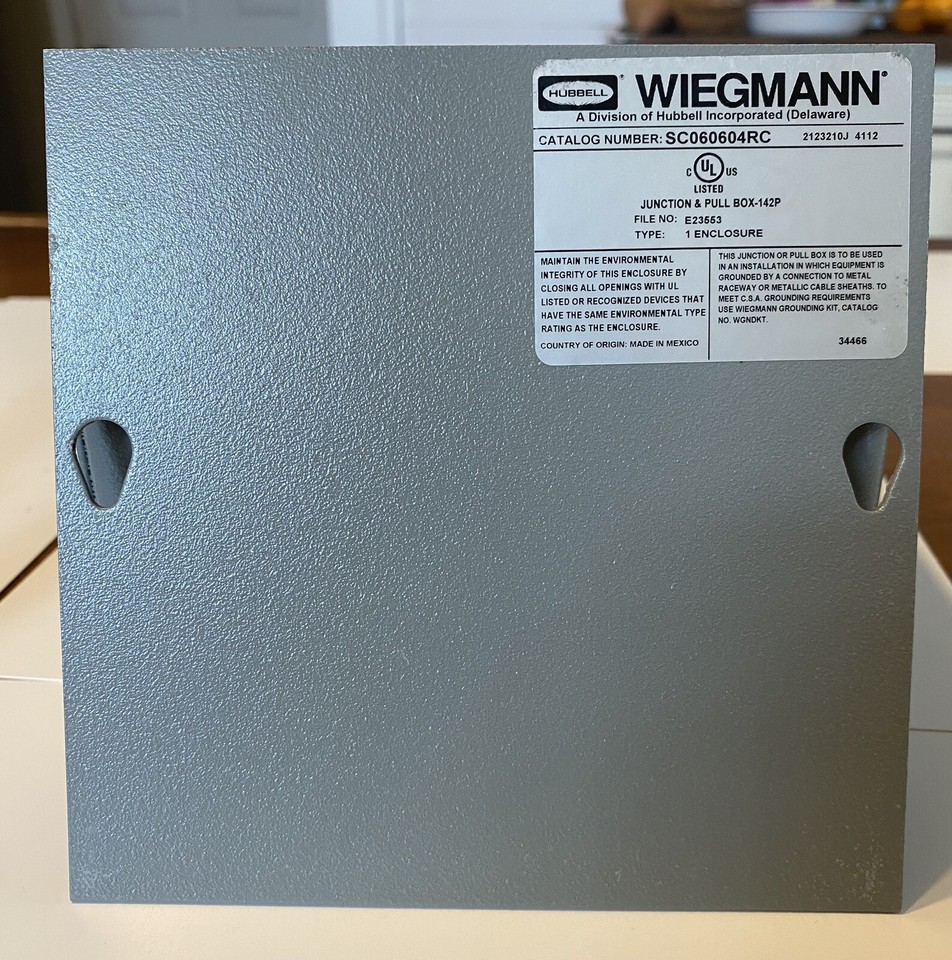 Junction Box WIEGMANN 6" x 6" x 4" Electrical Indoor Enclosure ...