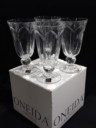 NEW Oneida Crystal Piper Water Goblets Iced Tea Glasses C044005 Clear ...