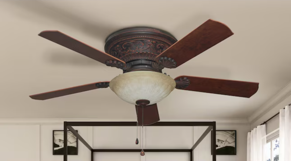 Old World Bronze 52" Ceiling Fan 3-Speed Pull Chain Bowl Light Tuscan ...