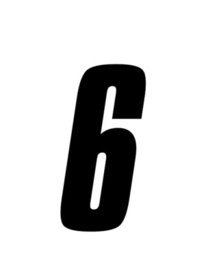 Racing Number #6 Motorcycle Vinyl Decal Sticker you choose size and ...