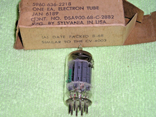 1 NOS Sylvania JAN 6189 Tube - Balanced Sides | eBay