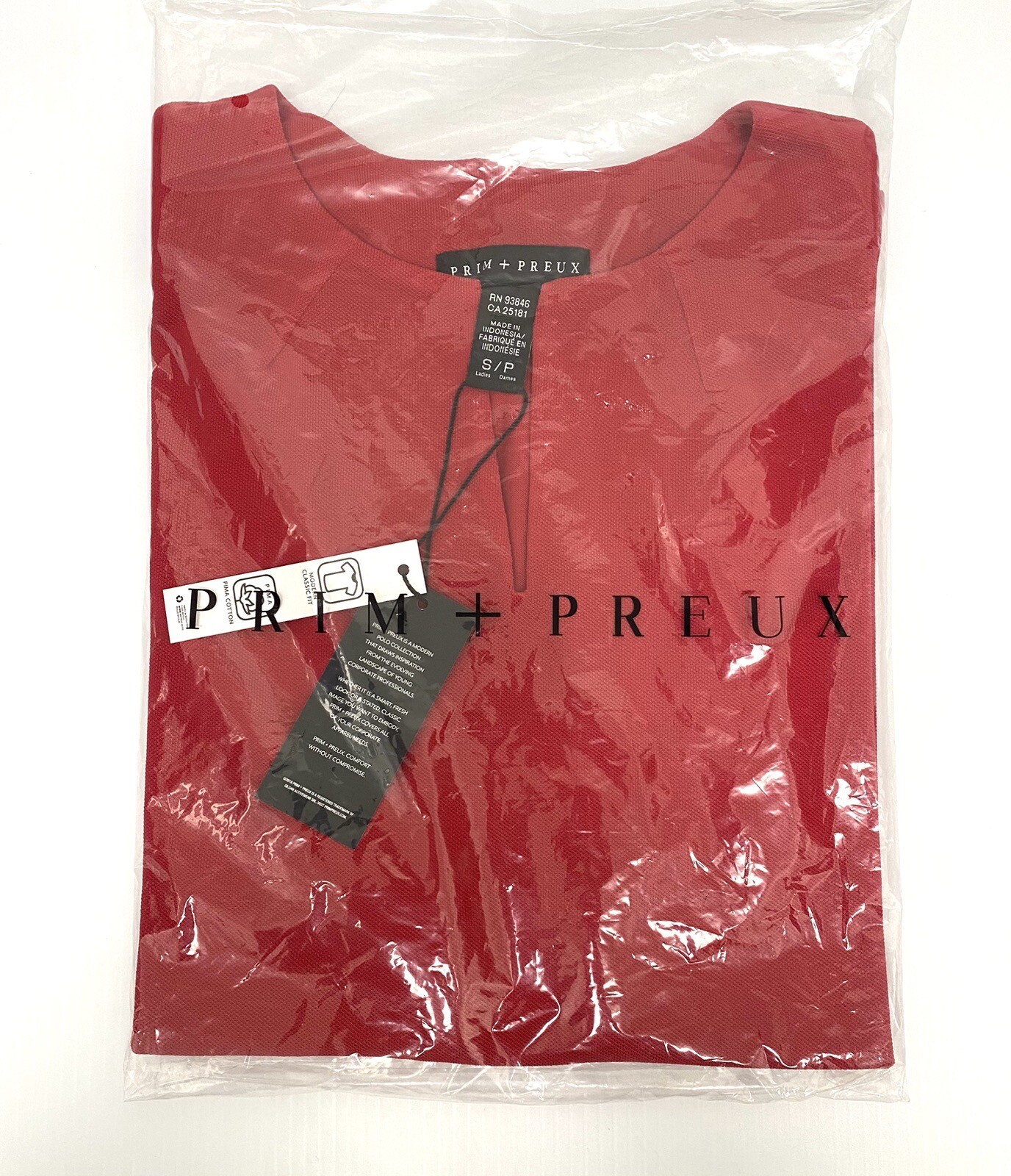 Small Womens PRIM + PREUX Short Sleeve Shirt 100% Cotton Red V-Neck | eBay