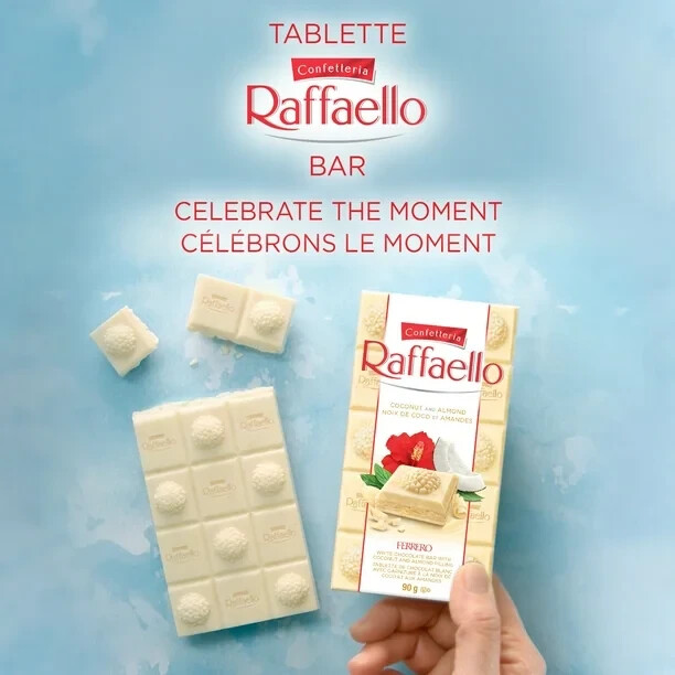3x Raffaello White Chocolate Bar with Coconut & Almond Filling 90g From ...