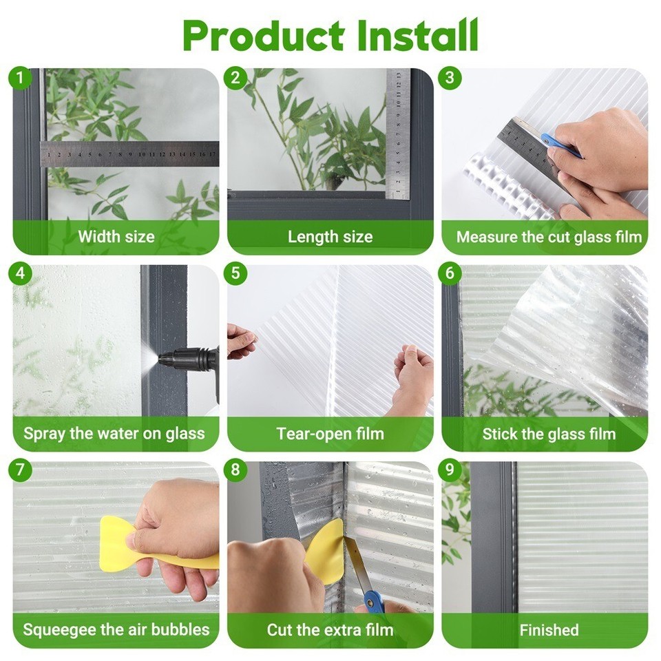 5M Frosted Window Film Privacy Glass Etched Vinyl Bubble Free Static ...