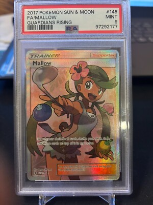 Pokemon Sun & Moon Guardians Rising Mallow Full Art 145/145 PSA 9 Mint ...