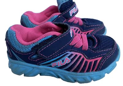 FILA Baby Toddler Sz 5 Girls Sneakers Blue Pink Shoes Great | eBay