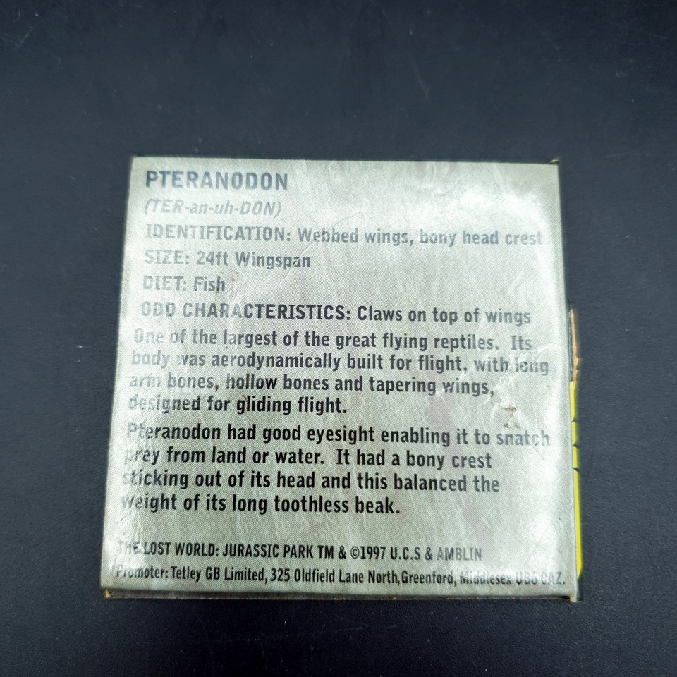 5 X Tetley The Lost World Jurassic Park Coins In Original Case # 2x1 ...