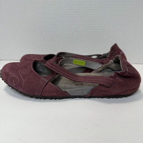 Ahnu Women's Karma Latitude Burgundy Suede Cross-Strap Ballet Flats ...