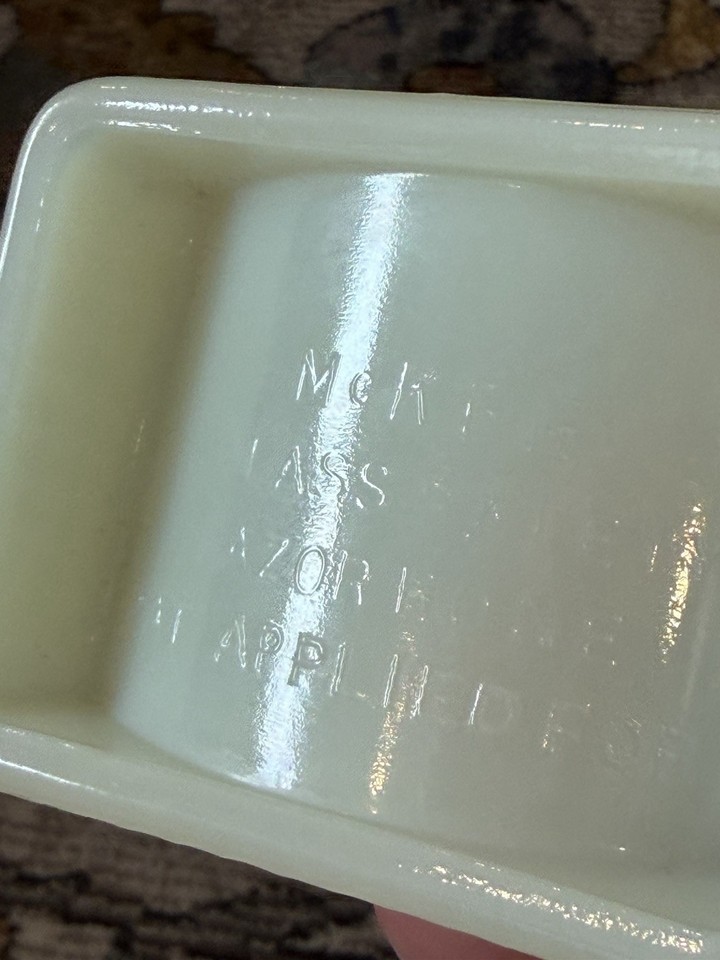 McKee Glass Safety Razor Hone Depression Era Custard Glass Uranium UV ...