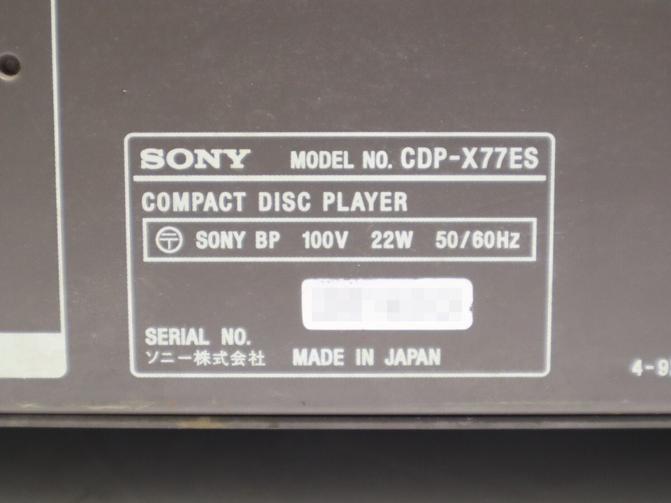 SONY CDP-X77ES high end vintage CD player Working Confirmed | eBay