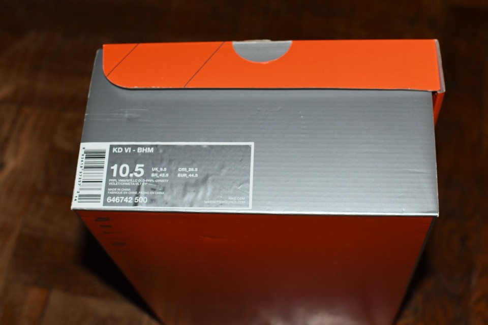 NIKE KD 6 BLM BLACK HISTORY MONTH MENS BASKETBALL SHOES - MENS SIZE 10. ...