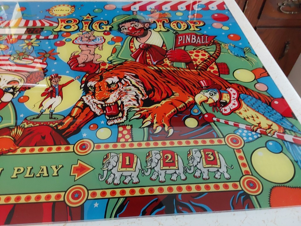 OLD PINBALL MACHINE FRONT PANEL - WICO BIG TOP PINBALL (Circus) | eBay