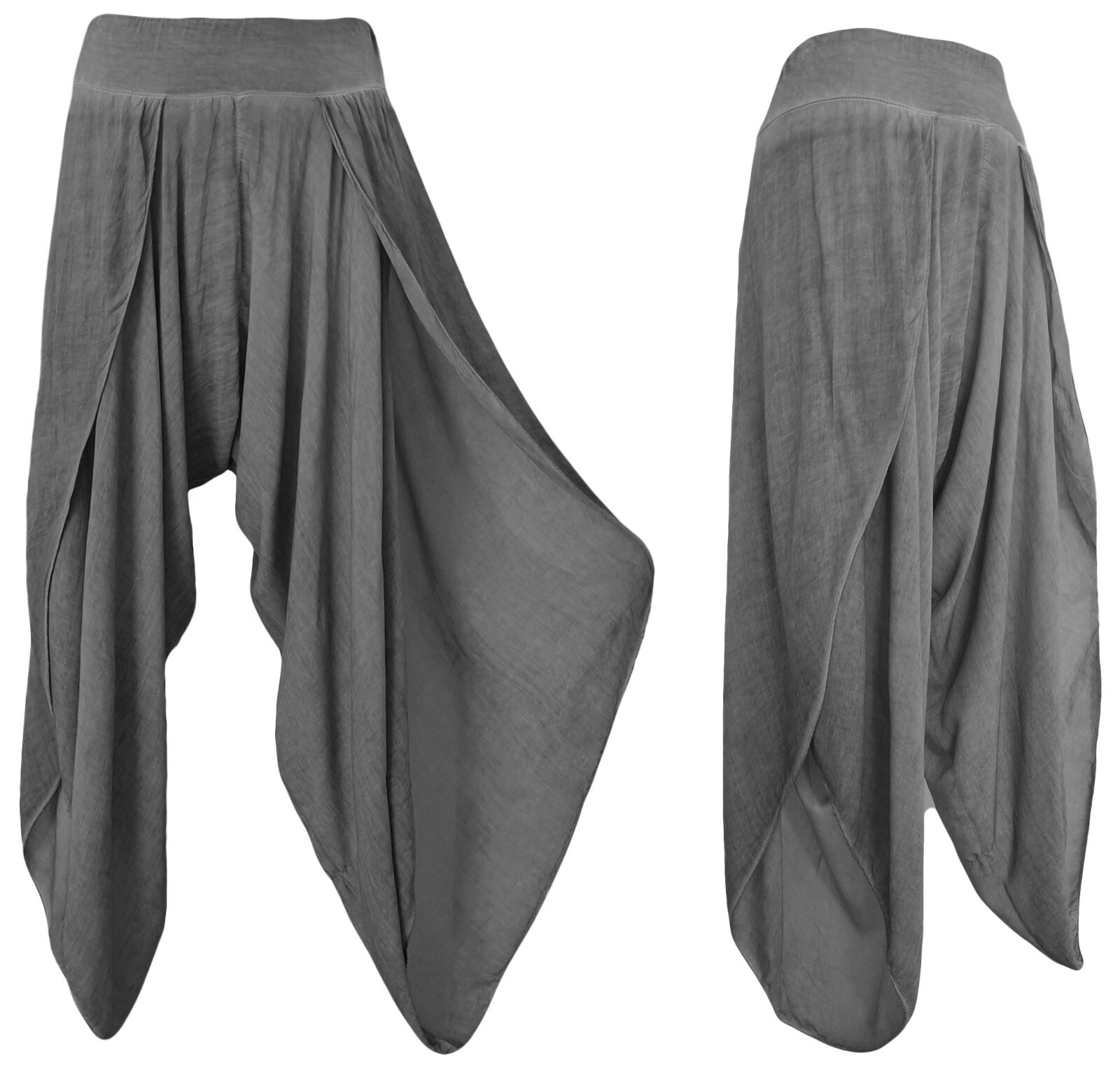 Haremshose Damen - GOA HOSE mit Schlitz - Thai- Wickel- Hose Pluderhose ...