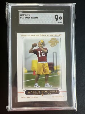2005 Topps 50th Anniversary Gold Aaron Rodgers Rookie Card SGC 9 MINT ...
