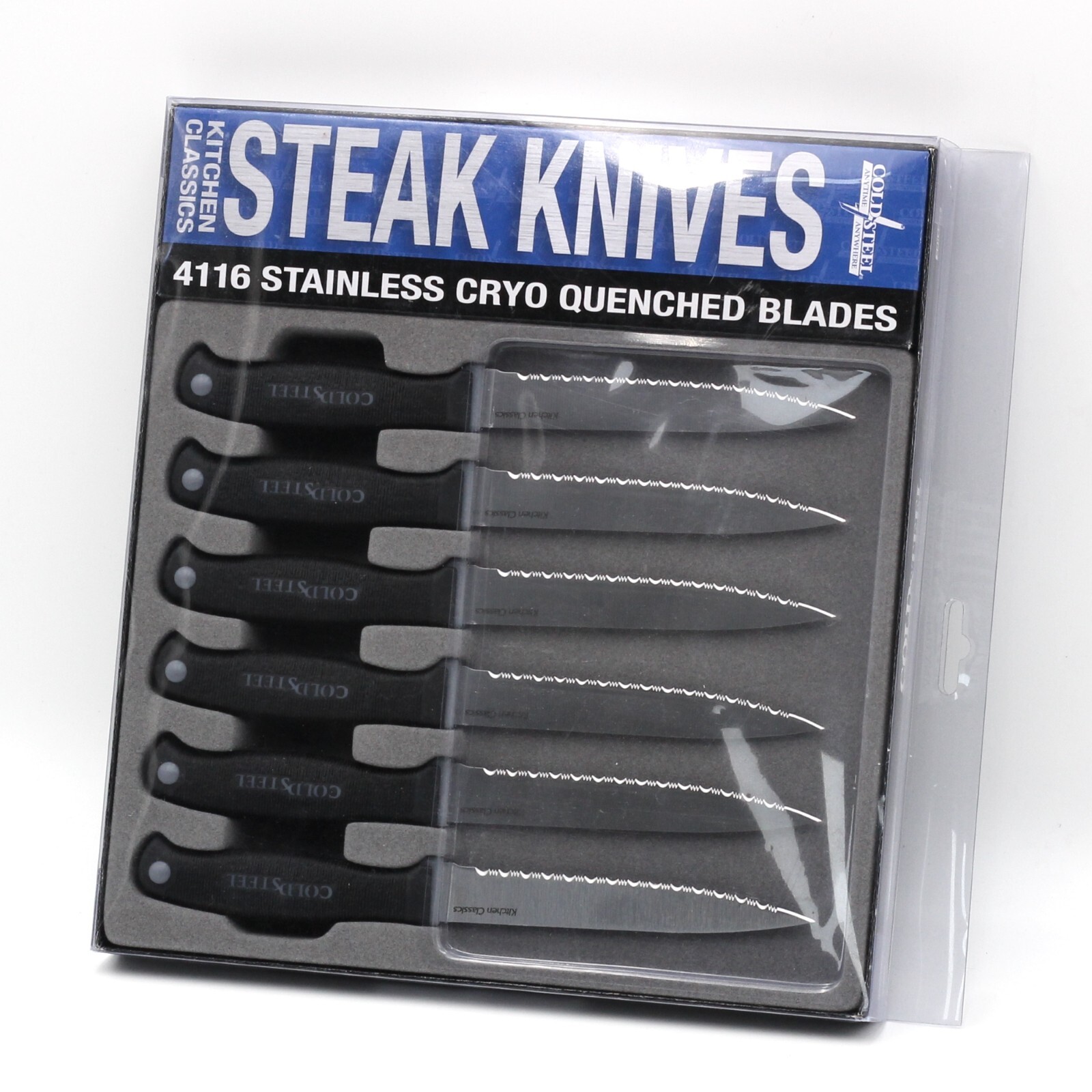 Cold Steel -Kitchen Classic 6 Piece Steak Knife Set- 4116 Cryo SS/Zy-Ex ...