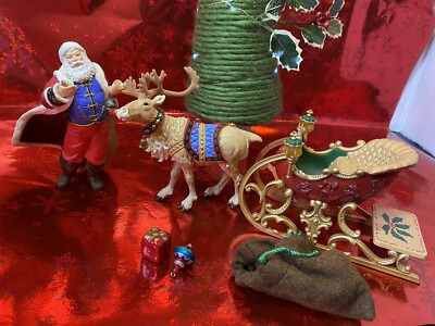 Hallmark Ornaments Lot Of 3 Santa Claus, Santa Sleigh And Ready ...