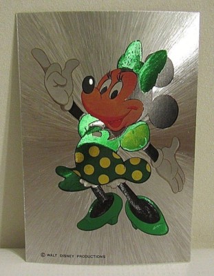 Rare Vintage Disney "Minnie Mouse" Metallic Foil Art Post Card NOS (PC ...