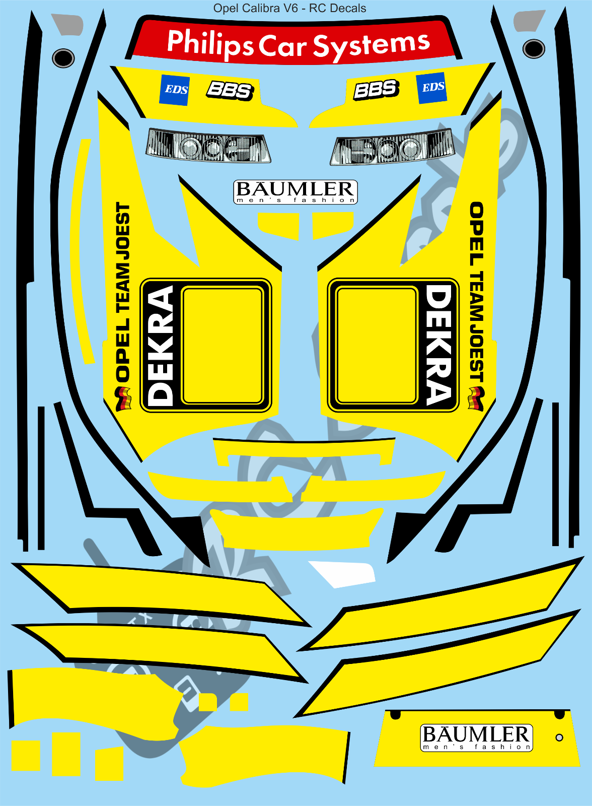 1/10 Touring Car Decal Sticker Set Opel Calibra V6 DTM - Xray ...