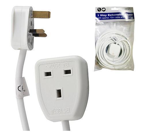 1GANG EXTENTION LEAD 3M/5M/10M 1 SOCKETS 13AMP PLUG 1WAY EXTENSION LEAD ...