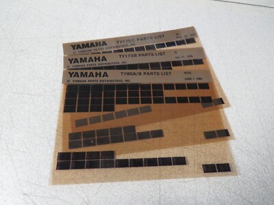 Vintage Yamaha OEM 75-76 TY175 74-75 TY80 Parts List Microfiche Lot of ...