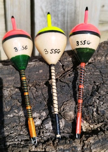Handmade Perch Bobber Fishing Floats Set of Three | eBay UK