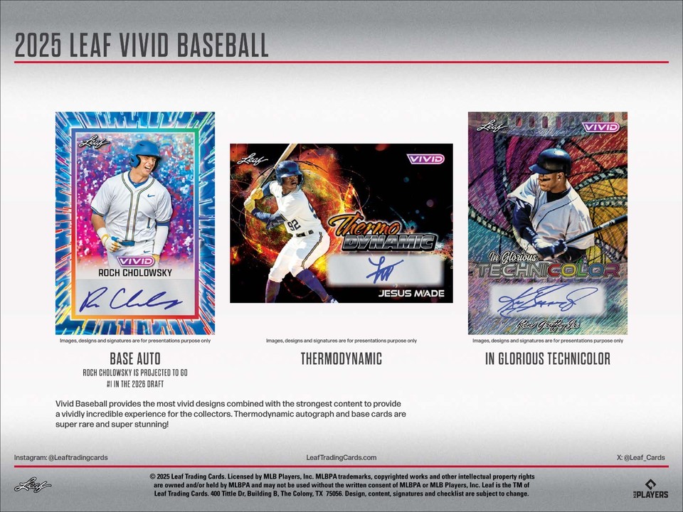 Greg Maddux 2025 Leaf VIVID BASEBALL 2 Case (20 Box) Player Break #1 | eBay