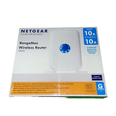 NETGEAR RangeMax Wireless Router WPN824 G MIMO New & Sealed ...