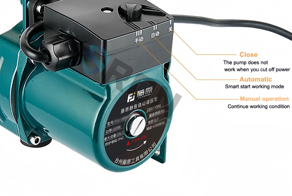 220V Silent Automatic Booster Pump 3/4'' Domestic Boost Pressure Water ...