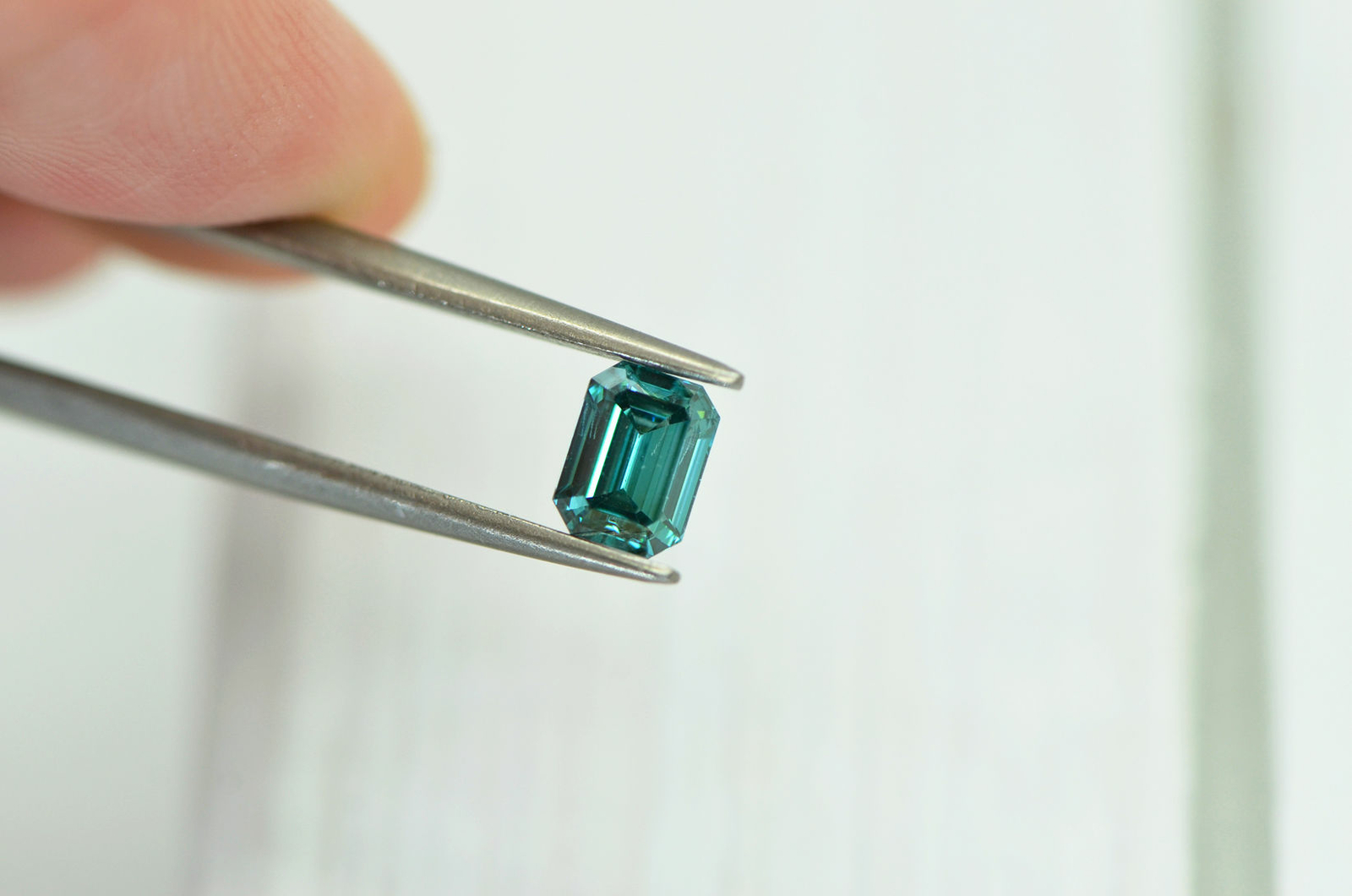 Emerald Cut Diamond Fancy Blue Color Loose VS2 0.70 Carat Enhanced 5 ...