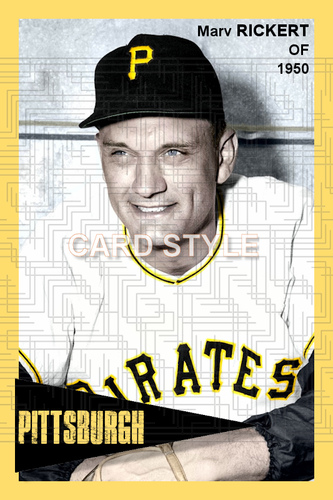 Marv Rickert - 1950 Pittsburgh Pirates - choose a style - colorized ...