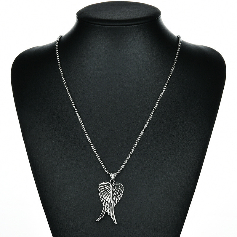Mens Womens Archangel Michael Angel Wing Pendant Necklace Silver Box ...