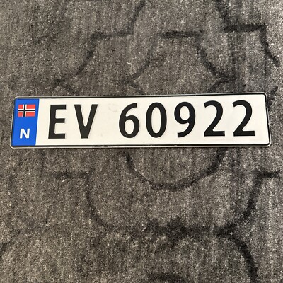 Norway ELECTRIC VEHICLE License Plate⚡️Scandinavia 🇳🇴 Norwegian EV Tag ...