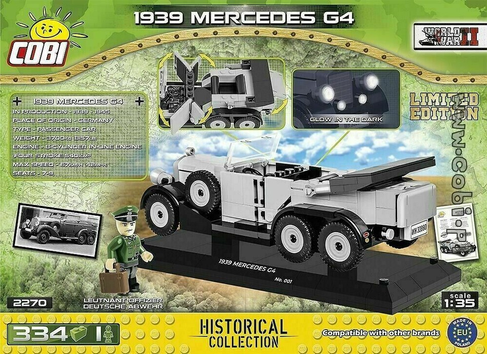 COBI 2270 ex 2408 Staff Mercedes G4 1939 scale 1:35 limited+MOC set ...