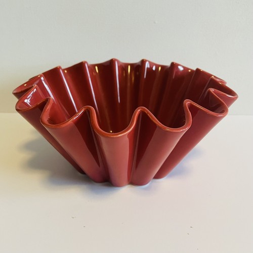 King Arthur Flour Rust Red Ceramic Fluted Cake Pan or Pudding Mold 8 ...