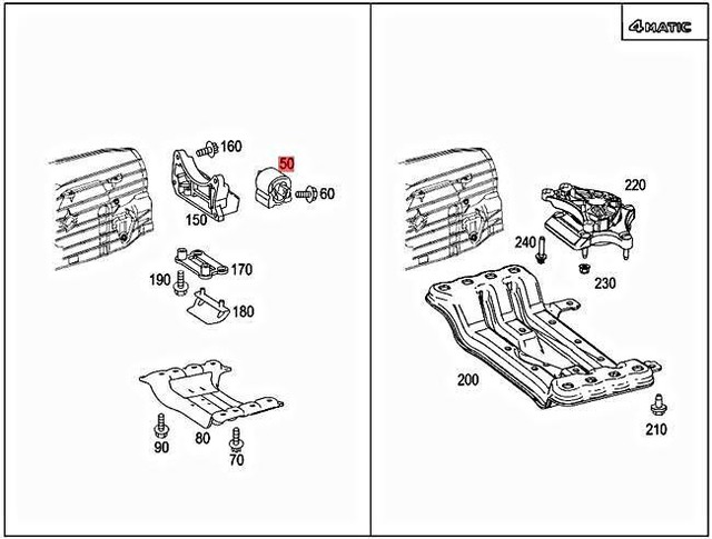 MERCEDES BENZ 2212401318 Genuine OEM Factory Original Rear Mount for ...
