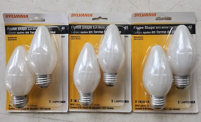 6 SYLVANIA 40W White Swirl Light Bulbs F15 - New & Sealed | eBay