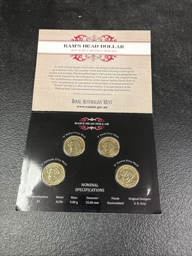 Rams Head Dollar - 2011 Four Coin Privy Mark Set | eBay
