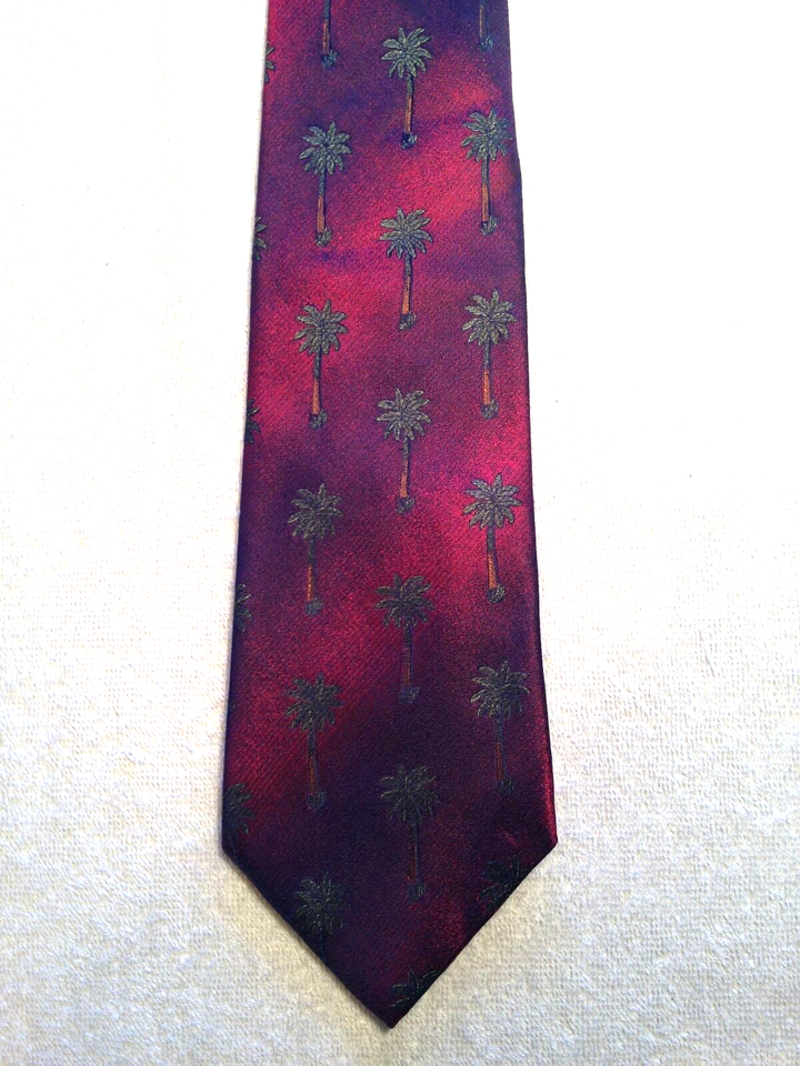 TANGO MENS TIE RED METALLIC ACCENT AND PALM TREE 3.75 X 61 | eBay