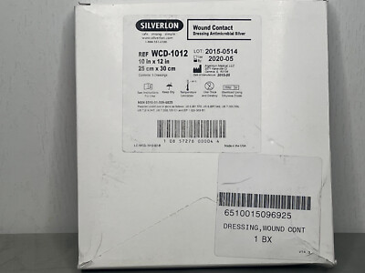 Box of 5 Silverlon Antimicrobial 10" X 12" Contact Wound Dressing EXP ...