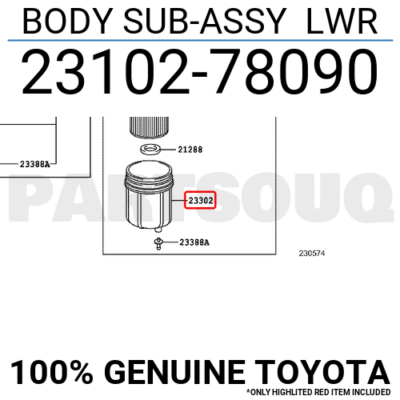2310278090 Genuine Toyota BODY SUB-ASSY LWR 23102-78090 | eBay