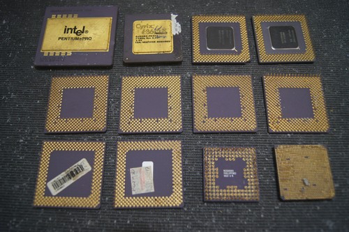 Lot of ( 12 ) HIGH YIELD INTEL PENTIUM PRO AND AMD Ceramic CPU For Gold ...