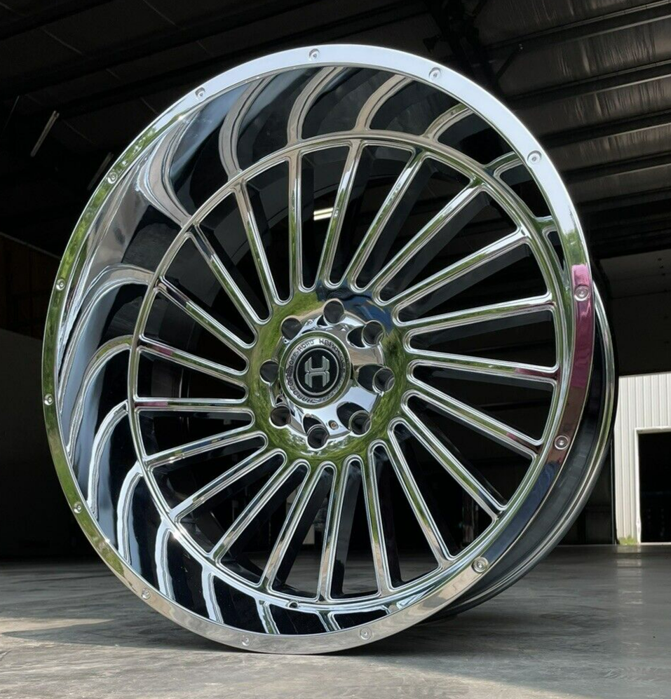 4 NEW HARDCORE HC17 -44MM 26x12 CHROME WHEELS 8x6.5 Chevy RAM GMC | eBay
