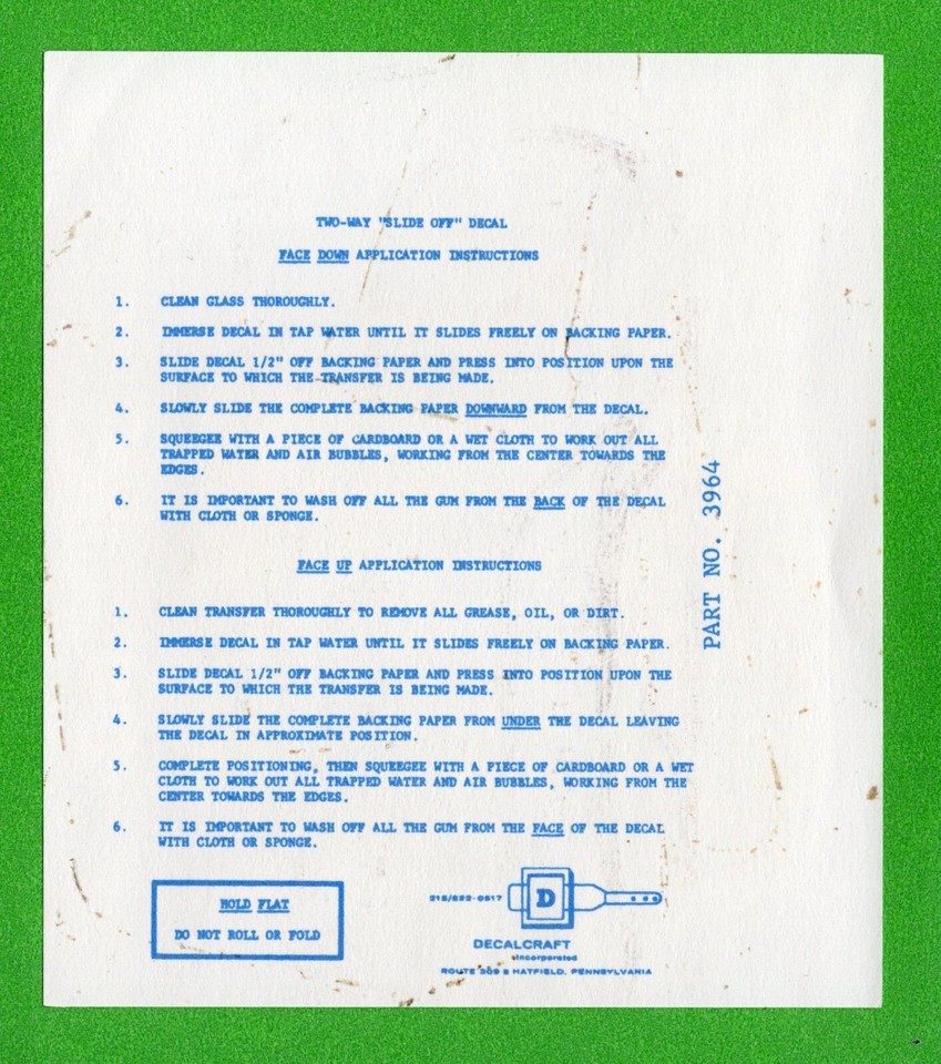 VINTAGE ORIGINAL 1960 HOT ROD "HURST ROLL/CONTROL" SHIFTER WATER DECAL ...