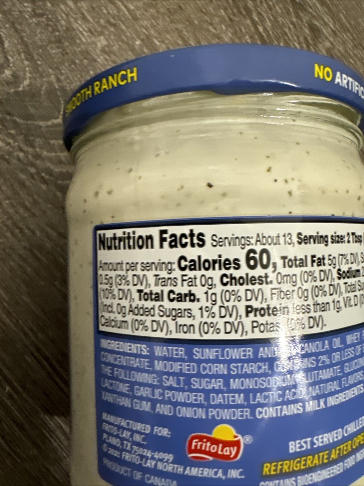 Lay's Dip Smooth Ranch Dip 15 oz No Artificial Flavors Natural | eBay